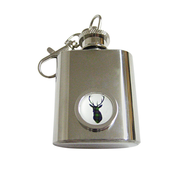 Kiola Designs | Other | Circular Dark Green Stag Deer Head Keychain ...
